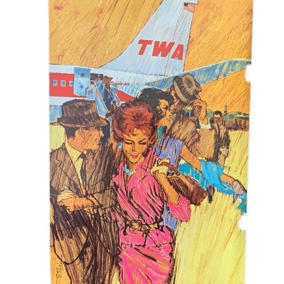 TWA | Art | Vintage 972 Twa Airlinespainted Ad Advertisement | Poshmark
